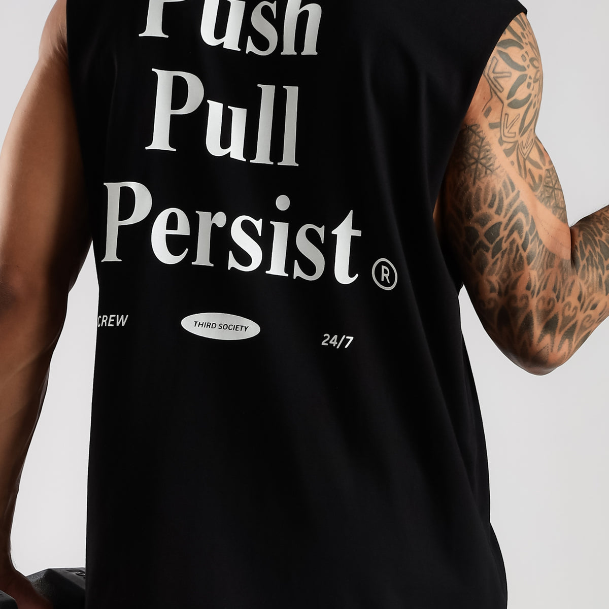 Push Pull Black Tank Top for Men | Gym Training Tank – Third Society
